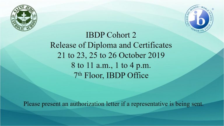 Release of IBDP Diploma and Certificate – Saint Jude Catholic School
