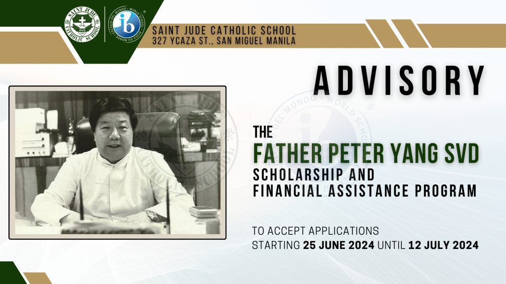 FR. PETER YANG SVD SCHOLARSHIP AND FINANCIAL ASSISTANCE PROGRAM – Saint ...